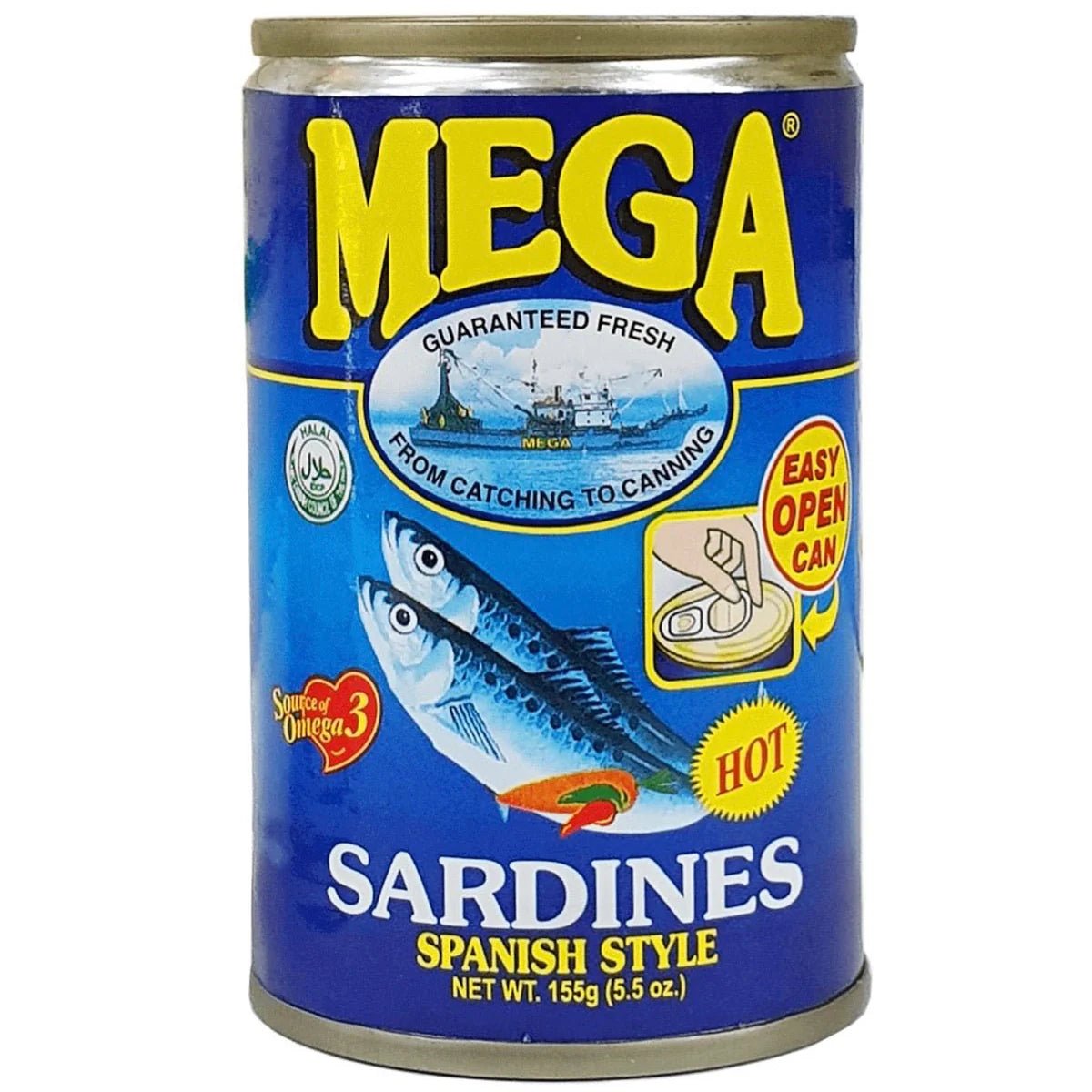 Mega Sardines Spanish Style 155g | Filipino Sardines in Oil & Spices ...